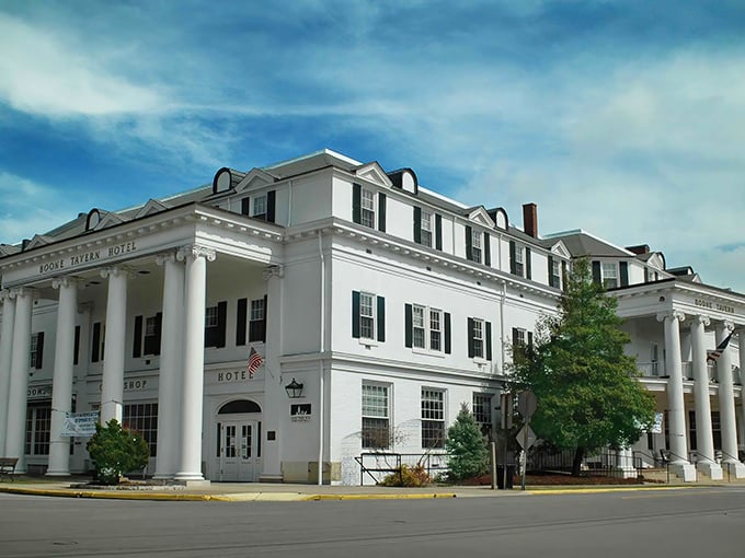 The historic Boone Tavern Hotel stands as elegantly as a Southern gentleman at Sunday service. White columns and hospitality that never went out of style.