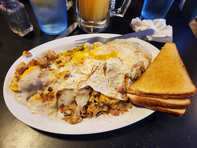 Hash browns and eggs done right – because breakfast shouldn't require a mortgage payment.
