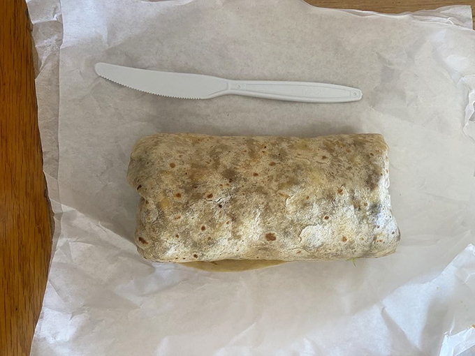 Breakfast burritos should all aspire to this level of perfection—a tortilla-wrapped package of morning happiness.