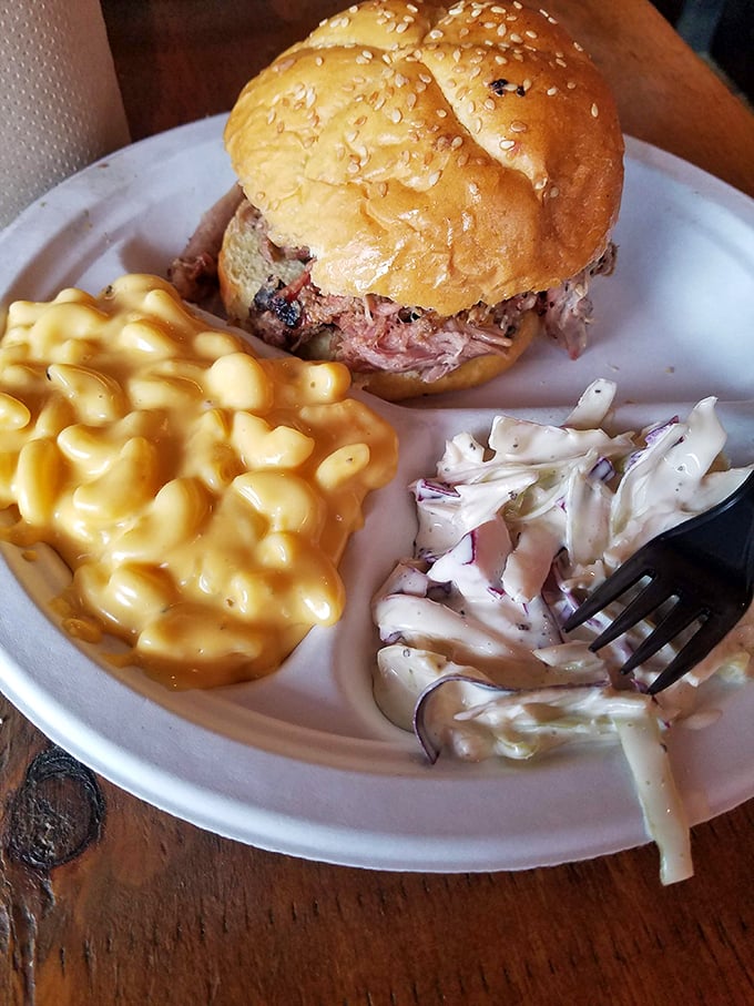 The perfect barbecue sandwich doesn't exi— wait, I stand corrected. That sesame bun barely containing smoky goodness is the stuff of meat-lover dreams.