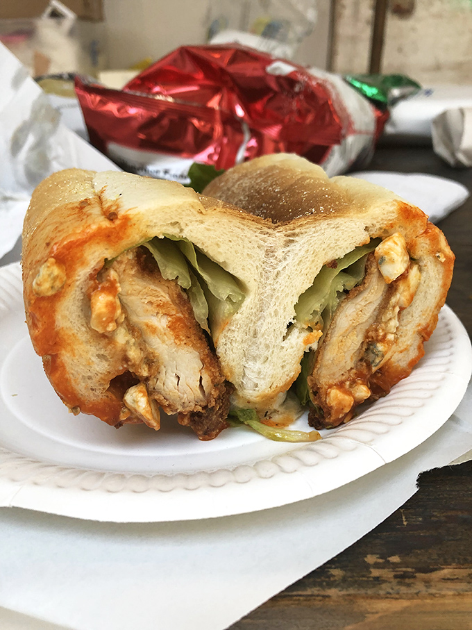 Buffalo chicken meets hoagie perfection—the kind of sandwich that makes you wonder why you'd eat anything else.