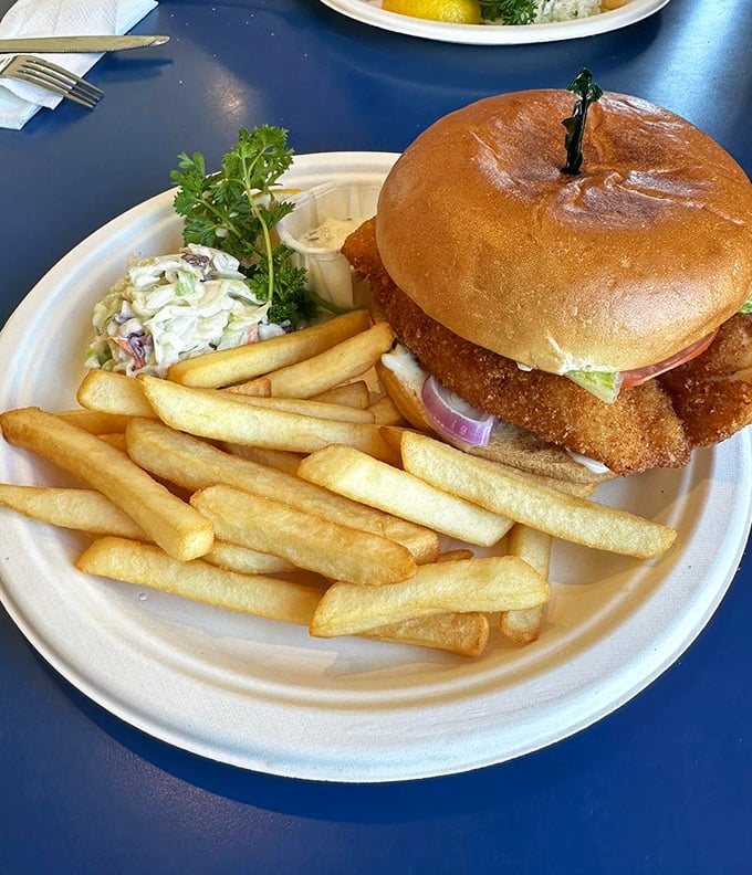 A burger that went to finishing school—crispy, refined, and ready to make your taste buds swoon.