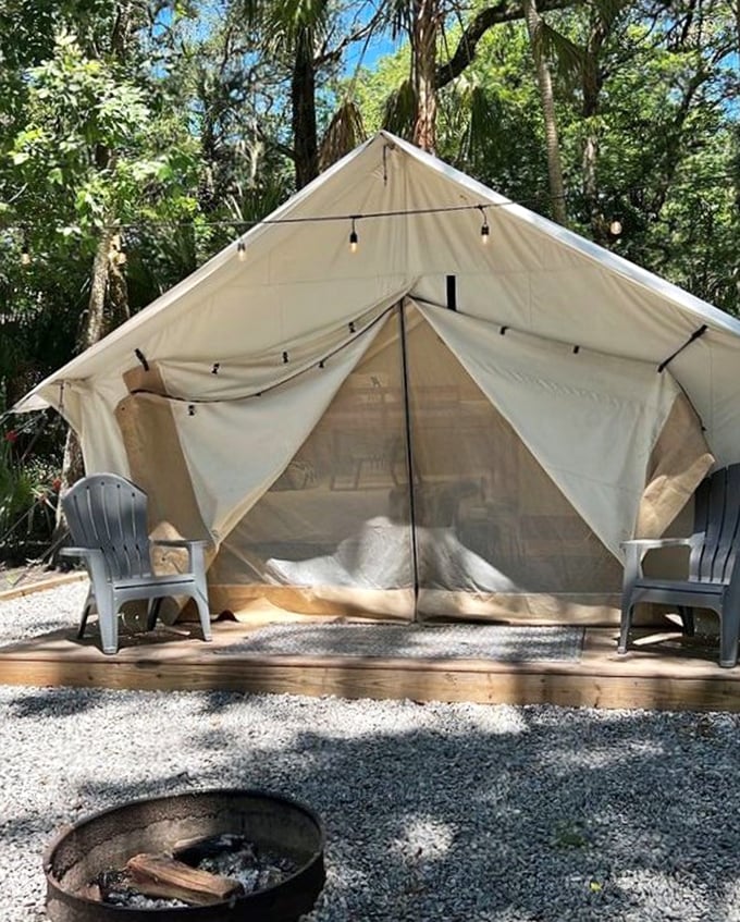 Glamping goes historic with these canvas accommodations – all the adventure of camping with significantly fewer midnight tent collapses.