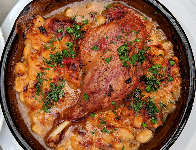 Cassoulet that would make a Frenchman homesick – tender duck confit nestled among creamy white beans in a sauce so rich it should have its own tax bracket.