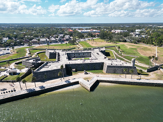 The Castillo de San Marcos has been standing guard since the 1600s. Built from seashells and stubbornness, it's outlasted empires, hurricanes, and countless tourist selfies.
