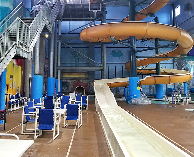 Chaos Water Park lives up to its name with twisting slides and azure waters—proof that Wisconsin knows how to make a splash even when surrounded by lakes.