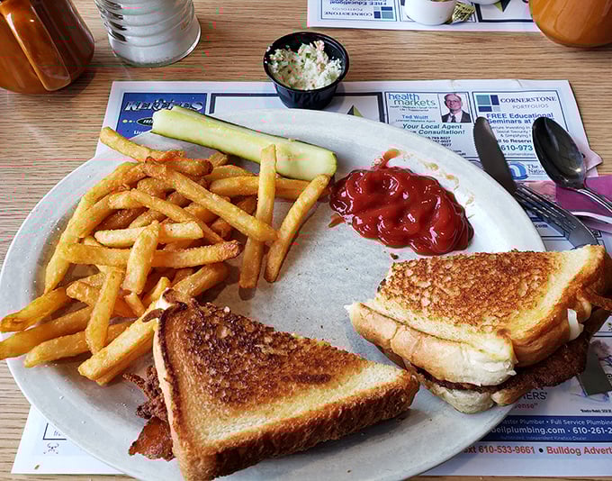 The grilled cheese and fries combo—proof that sometimes the simplest pleasures are the most profound. Childhood nostalgia, upgraded.