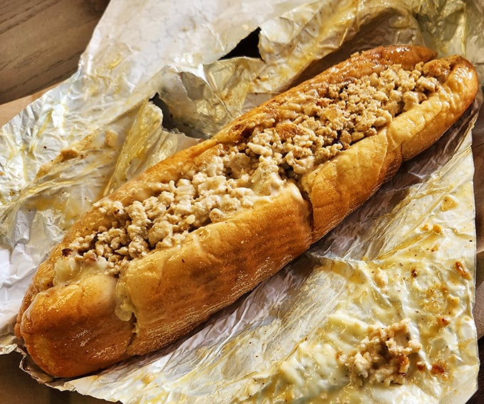 This chicken cheesesteak isn't playing second fiddle to beef. Fresh veggies add color and crunch to a sandwich that demands both hands and your full attention.