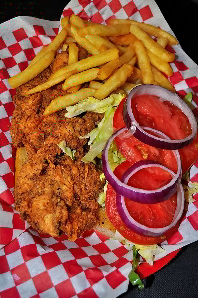 This chicken po'boy isn't just a sandwich; it's a masterclass in the architecture of comfort food—crispy, fresh, and unapologetically satisfying.