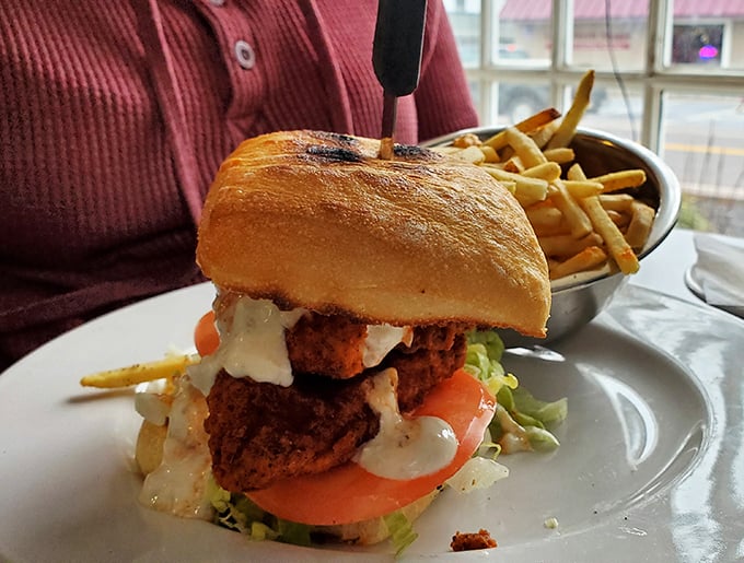 A burger that demands to be photographed before eaten—though your patience will last approximately 2.3 seconds once it arrives.