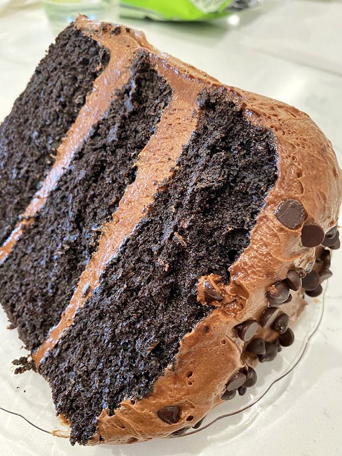 Chocolate cake that doesn't just satisfy your sweet tooth—it throws a party for it. Those layers aren't just dessert, they're therapy in fork-ready form.