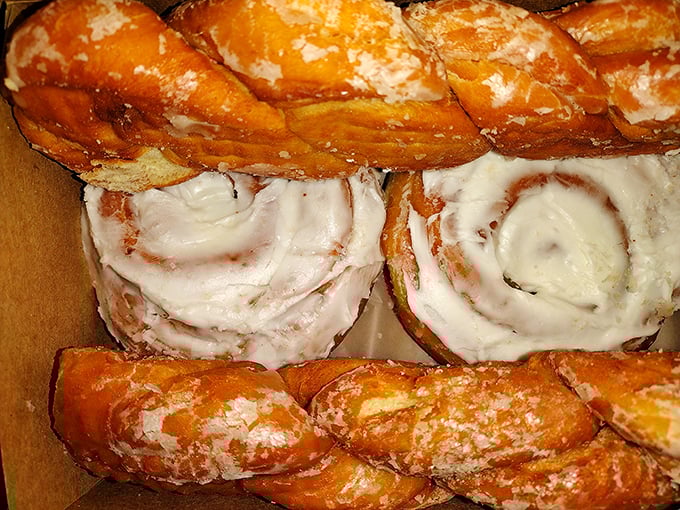 Those cinnamon rolls could double as throw pillows, they're so generously sized and perfectly swirled with sugary goodness.