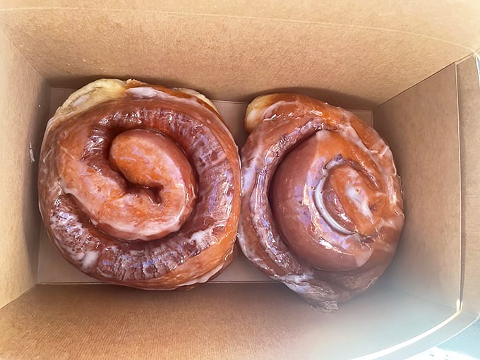 Spiral-shaped proof that geometry can be delicious. These cinnamon rolls aren't just pastries—they're sweet, sticky monuments to morning indulgence.