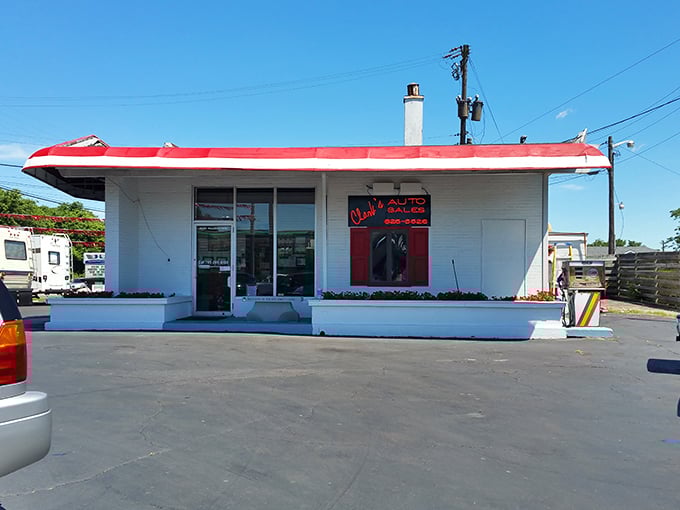 Clark's Auto Sales—where buying a car doesn't require a second mortgage and the building itself is a throwback to simpler times.