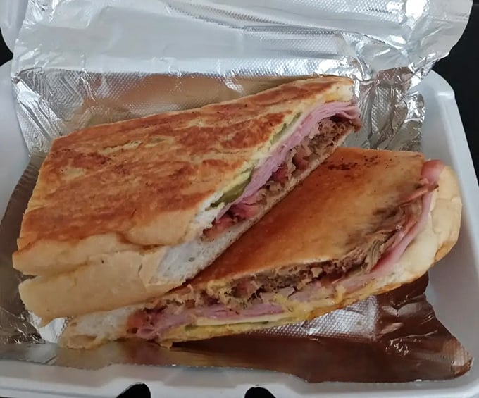 The Que-Ban sandwich: where Tampa's Cuban heritage meets barbecue brilliance. A cross-cultural masterpiece that belongs in the Sandwich Hall of Fame.