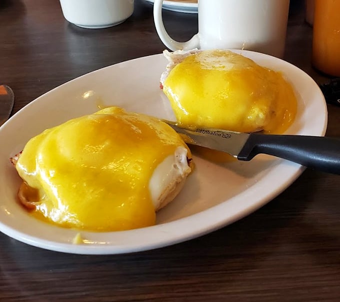 Eggs Benedict done right—when hollandaise flows like liquid sunshine over perfectly poached eggs.