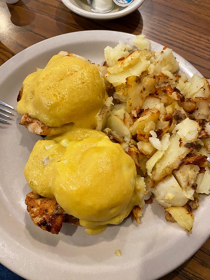 Eggs Benedict that would make the Pope himself convert to the Church of Brunch. Those home fries? Divine intervention on a plate.