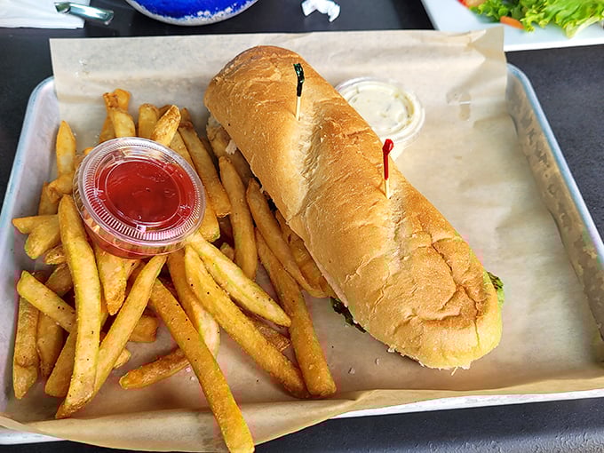 A sandwich so perfectly golden and crisp, it makes you wonder if King Midas has been moonlighting in the kitchen.