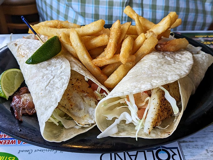 Fish tacos done right – fresh, flavorful, and wrapped in tortillas that actually hold everything together.