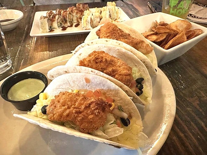 Fish tacos that make you question your geography – are we really hundreds of miles from the ocean?