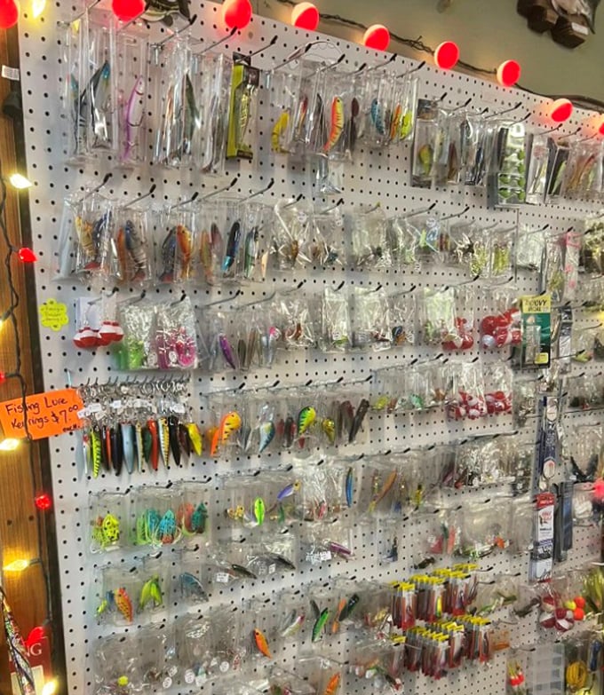A fisherman's fantasy wall or the world's most colorful security system? Either way, these lures have caught more than just fish.