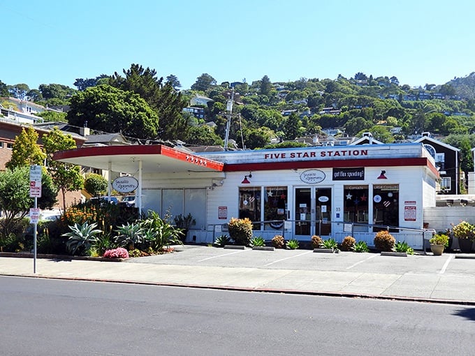 Five Star Station proves gas stations can have charm too—this repurposed filling station blooms with colorful landscaping that would make any gardener pump their brakes.