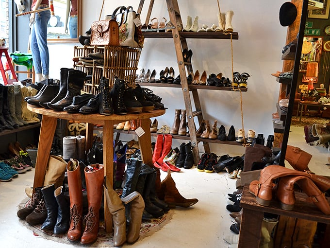 Boot heaven! Like a Cinderella story for grown-ups, your perfect vintage footwear soulmate is hiding somewhere in this leather wonderland.