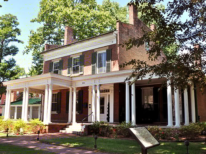 This stately brick home with its welcoming porch columns houses the French Art Colony, where Gallipolis' European heritage finds contemporary expression.