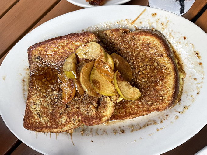French toast that's achieved that magical balance between crispy exterior and custardy interior—the breakfast equivalent of winning the lottery.