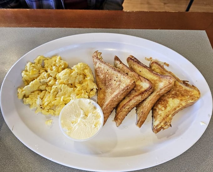 Toast so perfectly golden-brown it makes you wonder if they have a dedicated toast specialist hiding in the kitchen.
