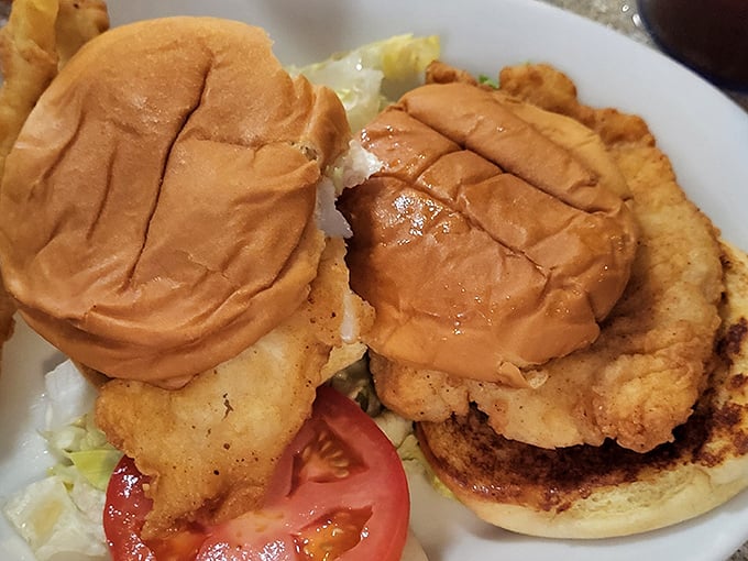 This fried haddock sandwich doesn't need fancy frills—just perfectly crisp fish, fresh toppings, and bread that knows its supporting role.