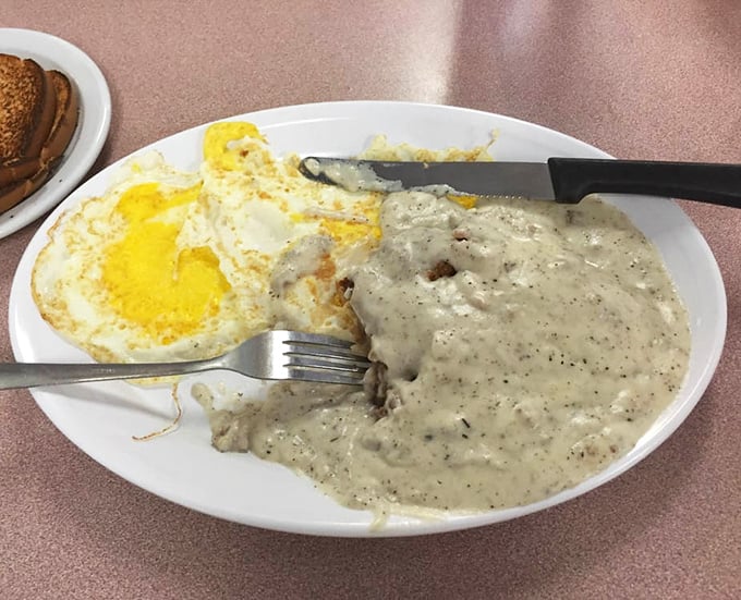When gravy cascades over your breakfast like Niagara Falls of flavor, you know you've found breakfast nirvana.