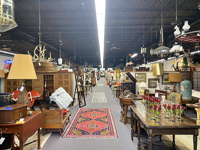 Furniture arranged with the precision of a museum and the temptation of a candy store. That oriental rug isn't just decor—it's the yellow brick road to design nirvana.