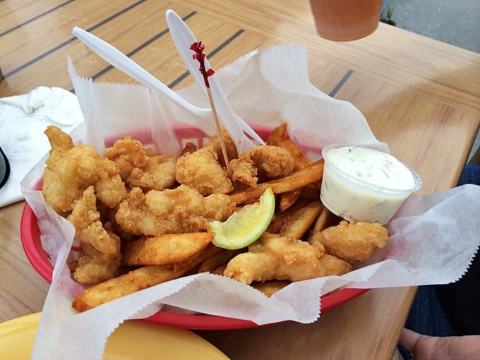 Golden-fried grouper bites and hand-cut fries—proof that sometimes the simplest pleasures make the most profound memories.