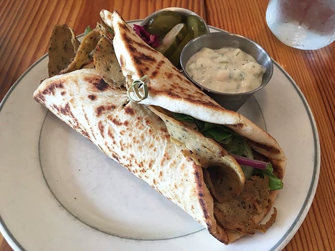 This vegan gyro doesn't apologize for anything—it's a Mediterranean masterpiece wrapped in warm flatbread that proves plant-based eating isn't about sacrifice, it's about reinvention.