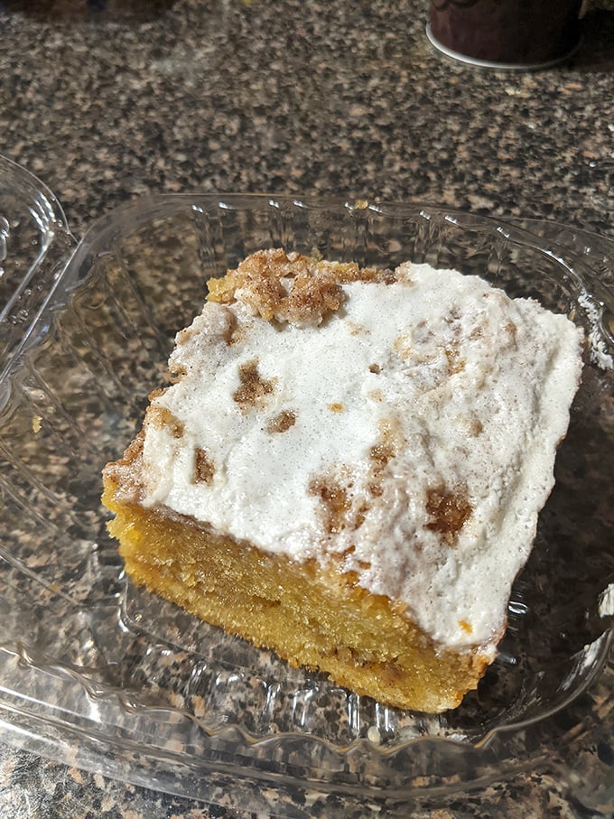 The Honey Bun Cake transforms a gas station snack into a sophisticated dessert experience. Nostalgia never tasted so refined.