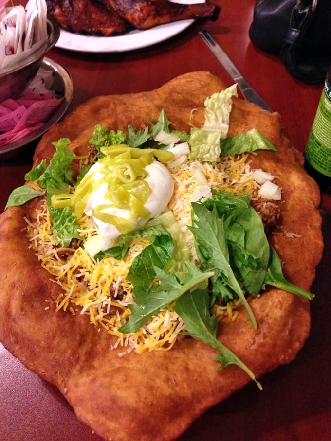 The Indian taco showcases Red House's creative side—a crispy fry bread canvas painted with savory toppings and a dollop of cool sour cream.