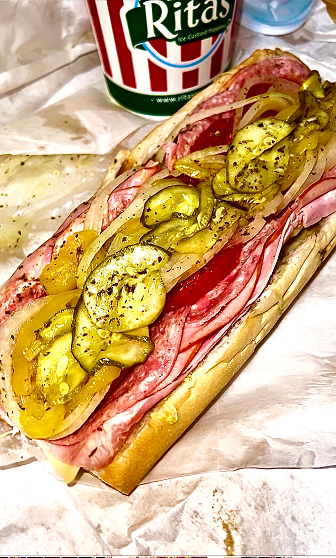 The Italian hoagie—Dalessandro's proof that their talents extend beyond the cheesesteak. Those pickles add the perfect tangy crunch.