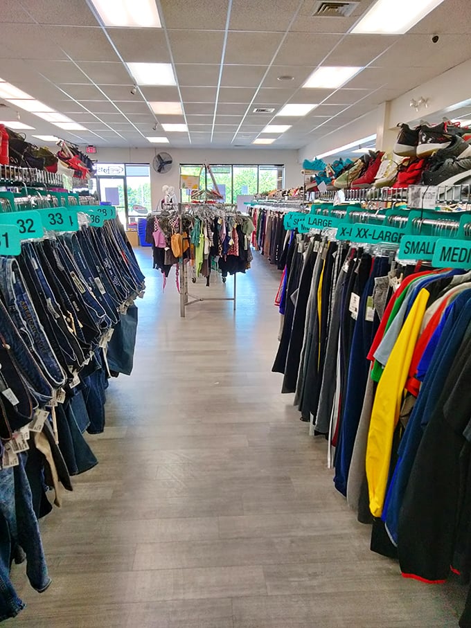 Denim for days! Finding the perfect pair of jeans here is like striking oil—except instead of becoming a millionaire, you'll just look like one.