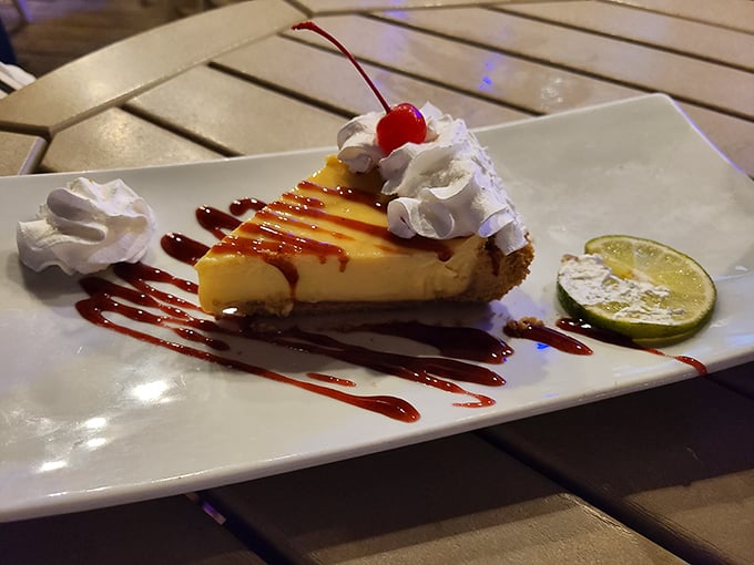 Key lime pie that strikes the perfect balance between tart and sweet – like finding the exact right comeback, but in dessert form.