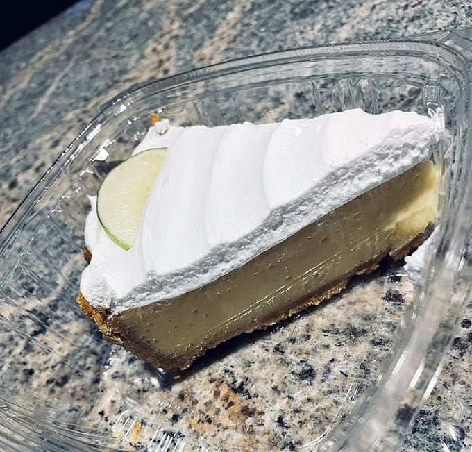 Key lime pie that makes Florida jealous – creamy, tart perfection that'll have you ordering seconds.