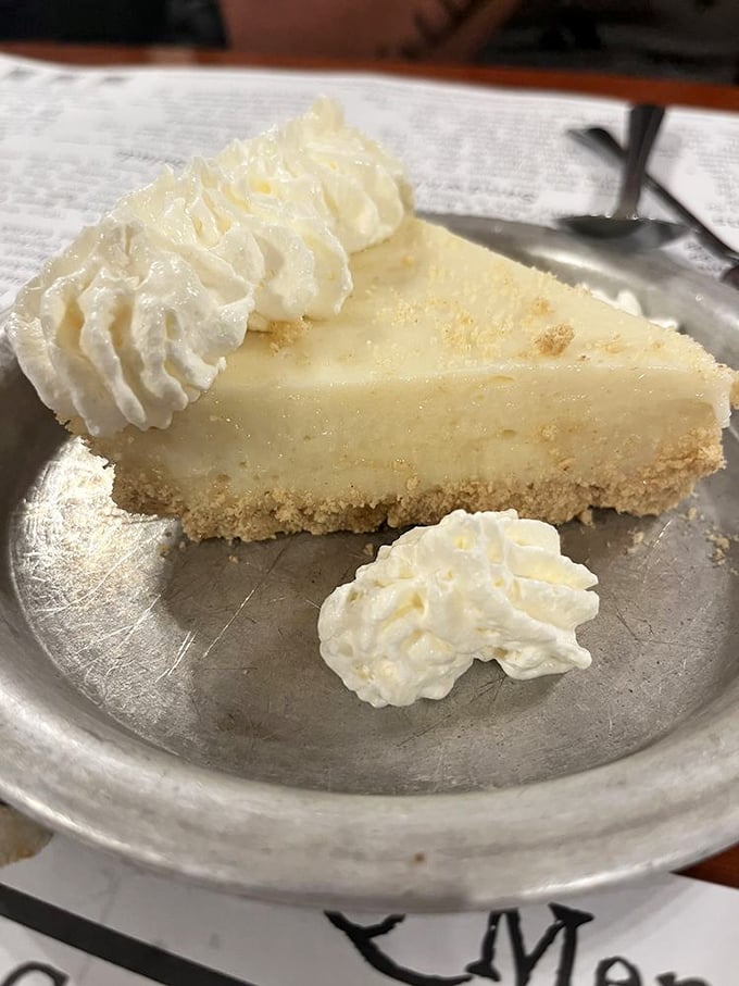 Key lime pie that strikes the perfect balance between tart and sweet—Florida's signature dessert done right, with clouds of whipped cream.