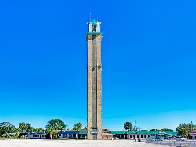 Standing tall like a sentinel of small-town charm, Lake Placid's tower watches over a community that values affordability over pretension.
