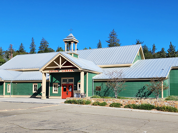Julian's library isn't just a building—it's a love letter to literature wrapped in green clapboard and mountain sunshine.