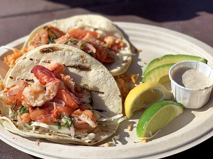 Tacos that make you question everything you thought you knew about seafood. The lime wedges aren't decorative—they're essential!
