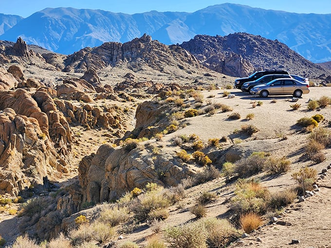 Park here for instant adventure. These rocks have starred in more Westerns than John Wayne, and they're still ready for their close-up.