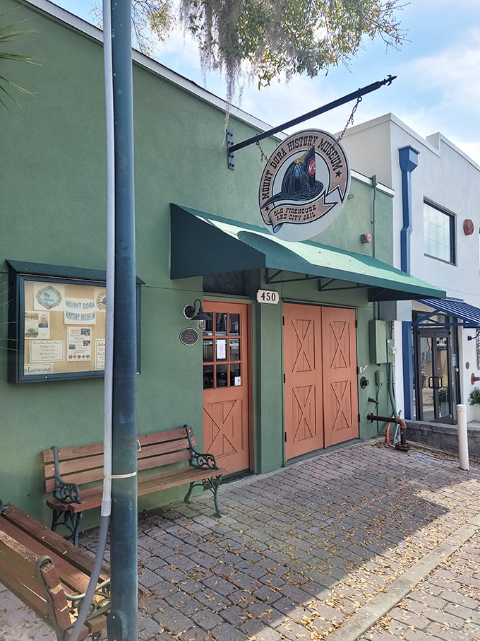 The Mount Dora History Museum preserves the town's stories in a charming green building that looks like it belongs in a Wes Anderson film.