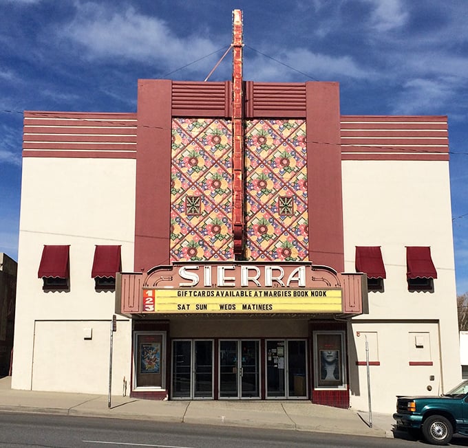 The Sierra Theater's art deco facade and decorative tile work transport you to Hollywood's golden age, where $10 still buys both a ticket and popcorn.
