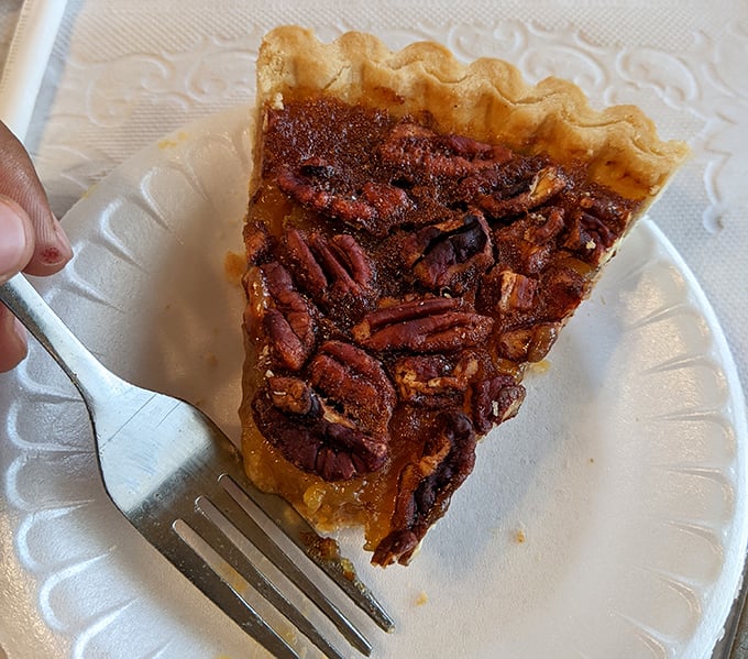 Pecan pie that strikes the perfect balance between sweet and nutty—much like your favorite aunt who tells inappropriate jokes at Thanksgiving.