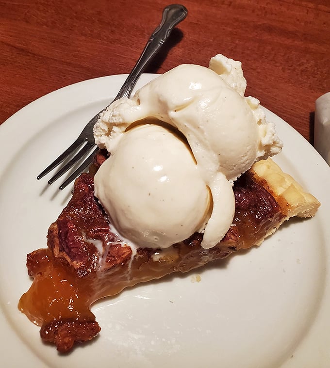 Pecan pie à la mode: because sometimes you need dessert to recover from incredible barbecue overload.
